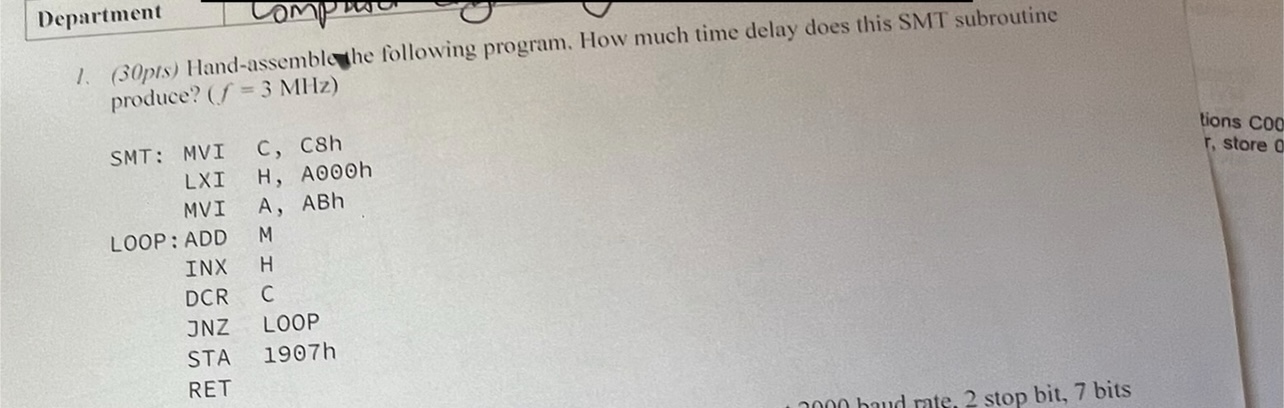 Solved 1. (30pts) Hand-assemble the following program. How | Chegg.com