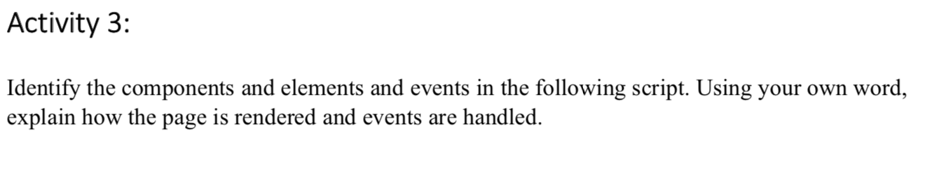 Solved Activity 1: Identify the components and elements in | Chegg.com