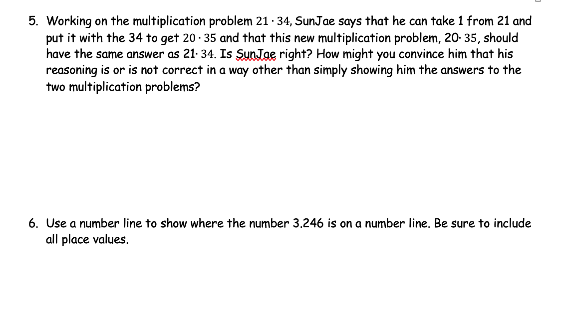 Solved 5. Working on the multiplication problem 21 · 34, | Chegg.com