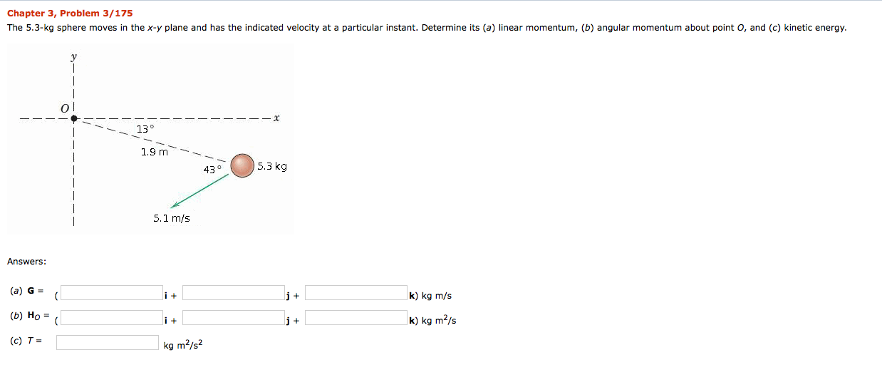 Solved Chapter 3, Problem 3/175 The 5.3-kg sphere moves in | Chegg.com