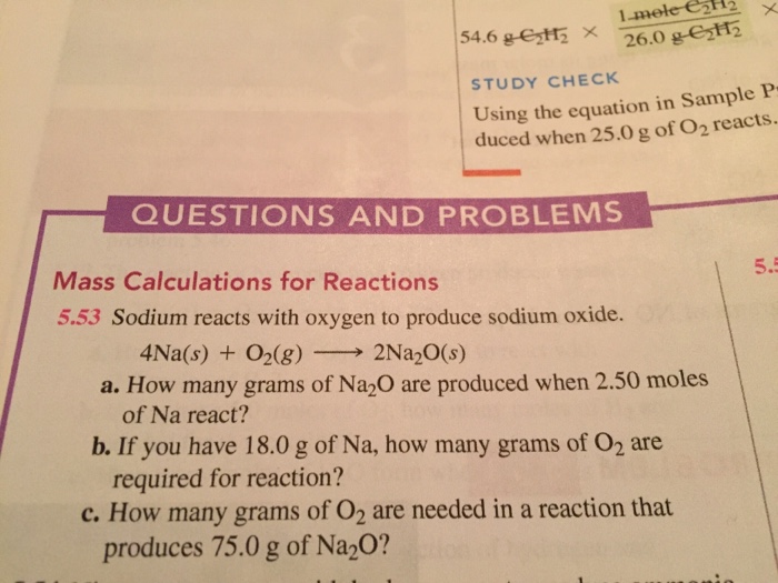 Solved Sodium reacts with oxygen to produce sodium oxide. | Chegg.com
