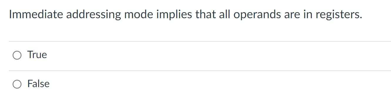 Solved Immediate addressing mode implies that all operands | Chegg.com