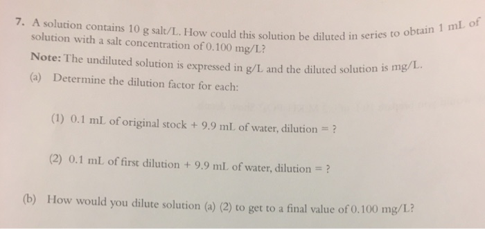 Solved 1.) How would you prepare 50 mL of solution that is | Chegg.com