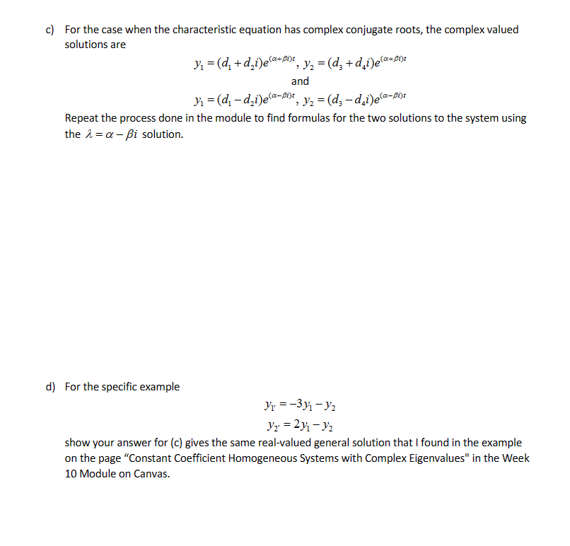 MATH 261 Extra Credit Homework 2 - Complex | Chegg.com