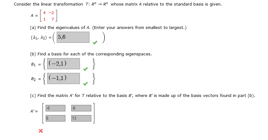 Solved nsider the linear transformation T:Rn→Rn whose matrix | Chegg.com