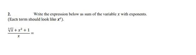 Solved 5. Write the expression below as sum of the variable | Chegg.com
