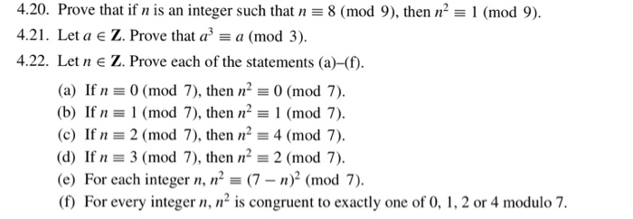 Solved 4.20. Prove that if n is an integer such that n 8 | Chegg.com