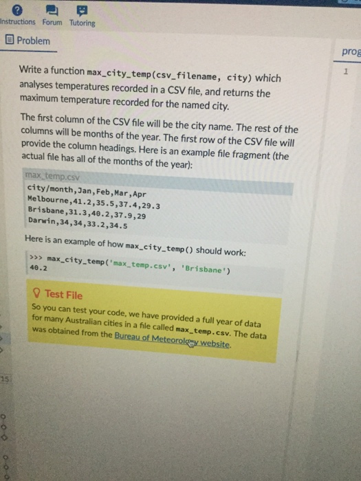 Solved @'의 뛰 Instructions Forum Tutoring prog Problem Write | Chegg.com