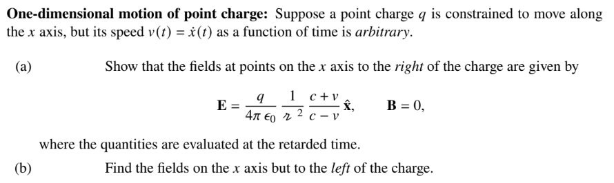 Solved One-dimensional motion of point charge: Suppose a | Chegg.com