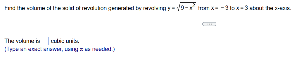 Solved Find the volume of the solid of revolution generated | Chegg.com