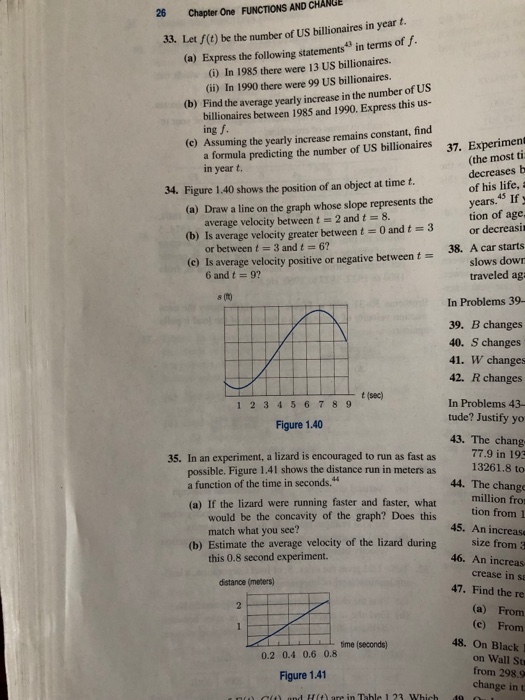 Solved AND CHANGE 26 Chapter One FUNCTIONS (a) Express the | Chegg.com