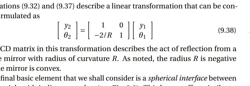 Derive the ABCD matrix that takes a ray on a round | Chegg.com