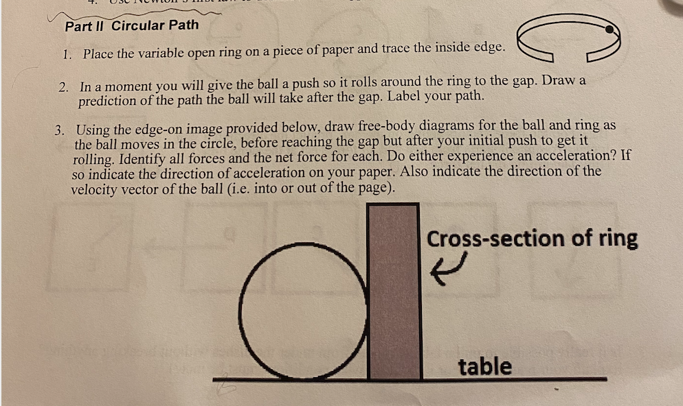 Part II Circular Path 1. Place the variable open ring | Chegg.com