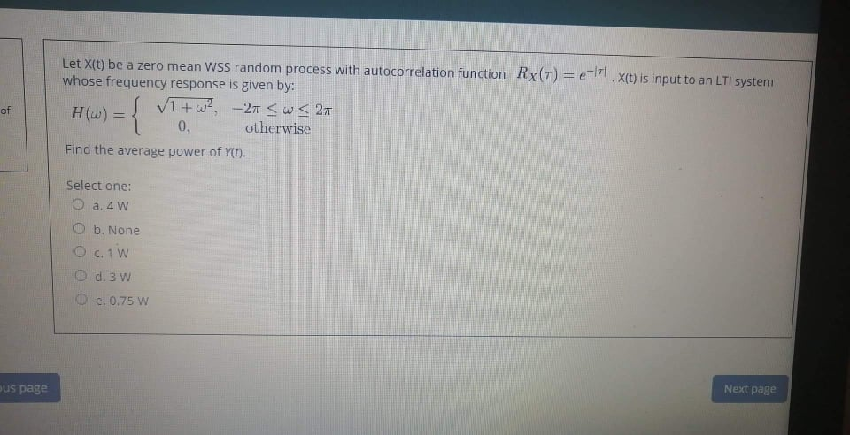 Solved of Let X(t) be a zero mean WSS random process with | Chegg.com