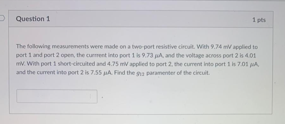 Solved The following measurements were made on a two-port | Chegg.com