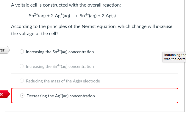 Solved Consider a voltaic cell with a zinc electrode | Chegg.com