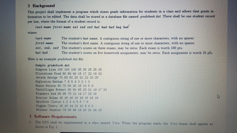 3 Background This project shall implement a program | Chegg.com