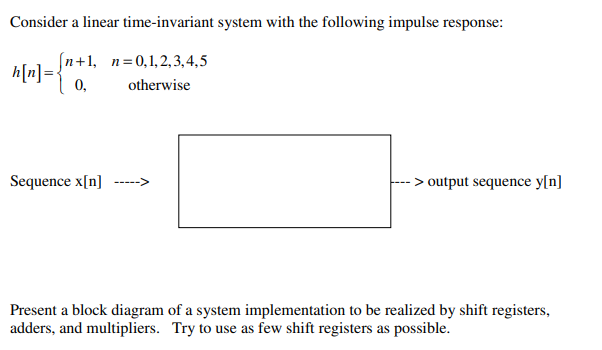 Solved Consider a linear time-invariant system with the | Chegg.com