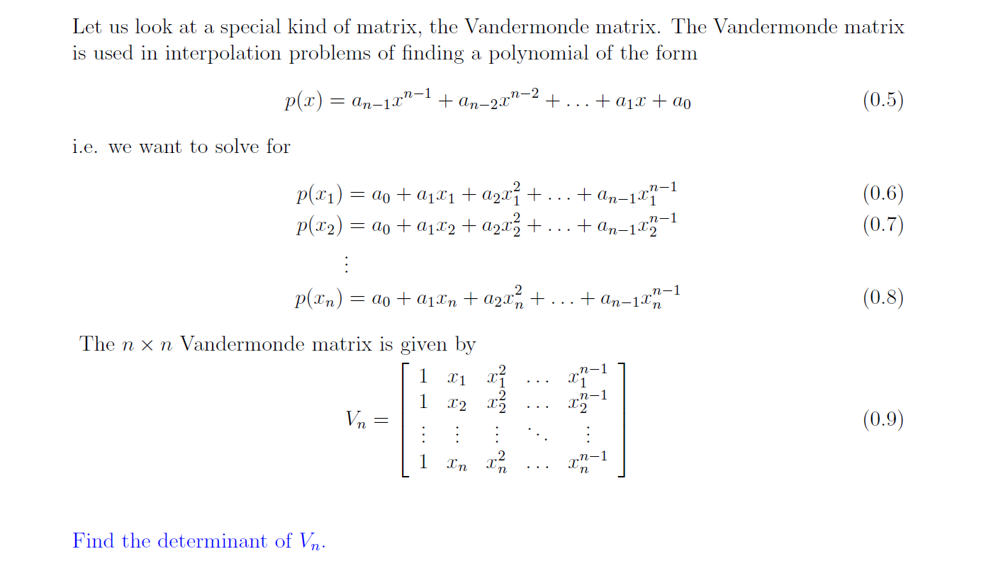 Solved Let us look at a special kind of matrix, the | Chegg.com