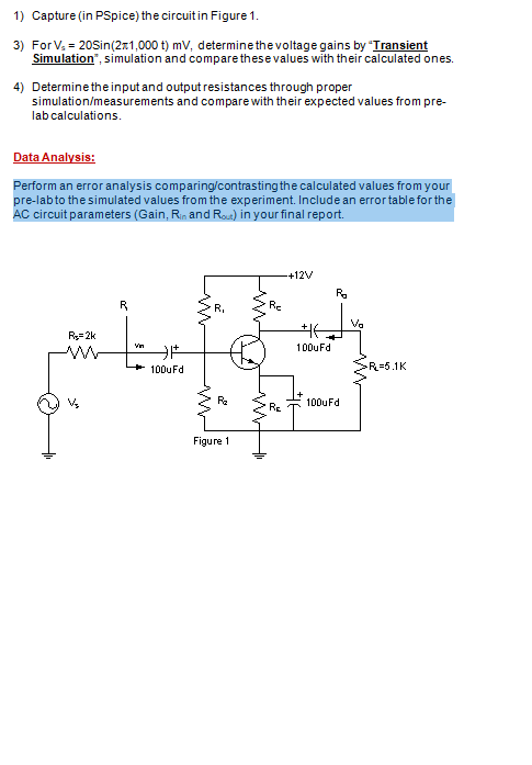 Capture (in PSpice) the circuit in Figure 1. (please | Chegg.com