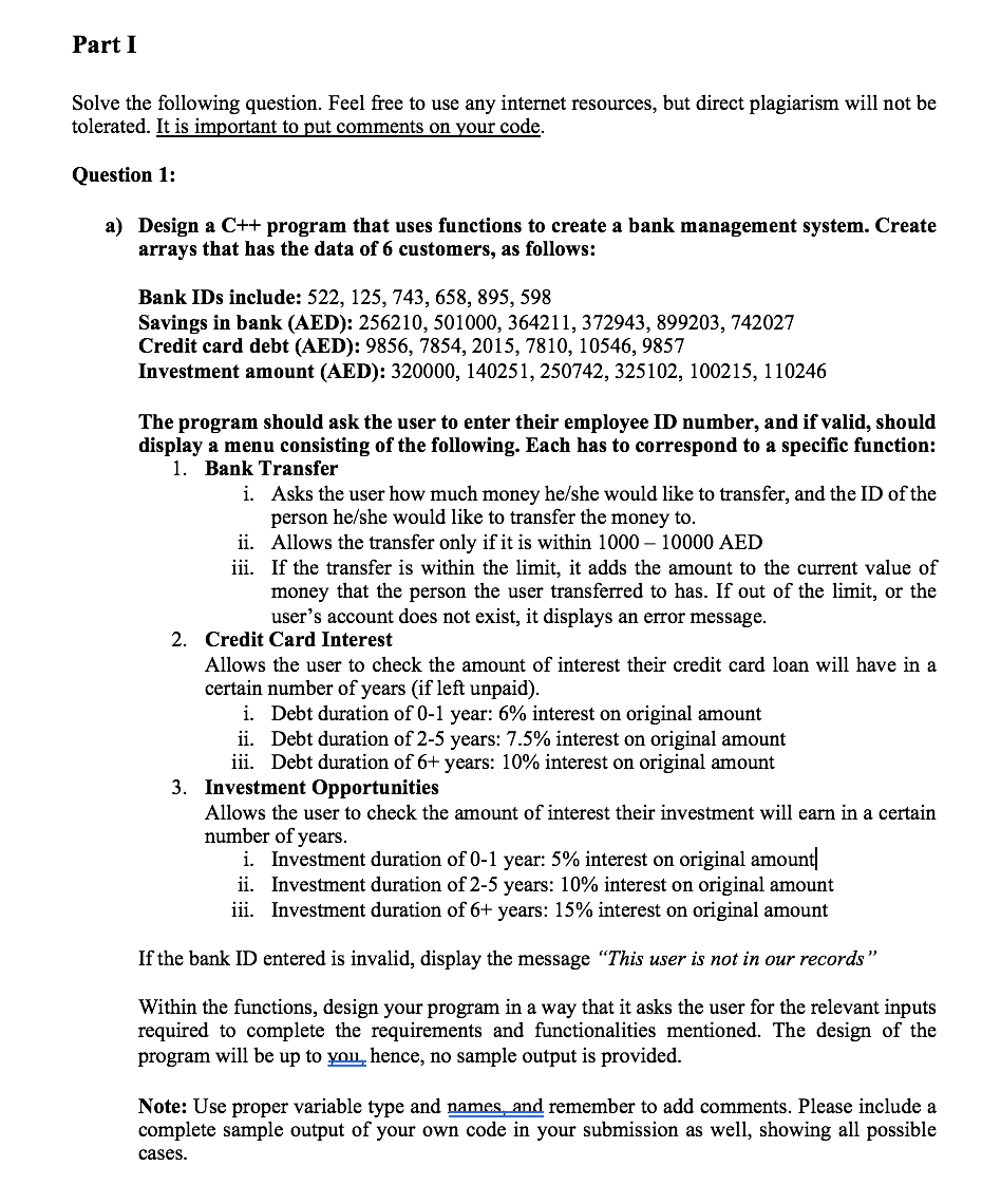Solved a) Design a C++ program that uses functions to create | Chegg.com