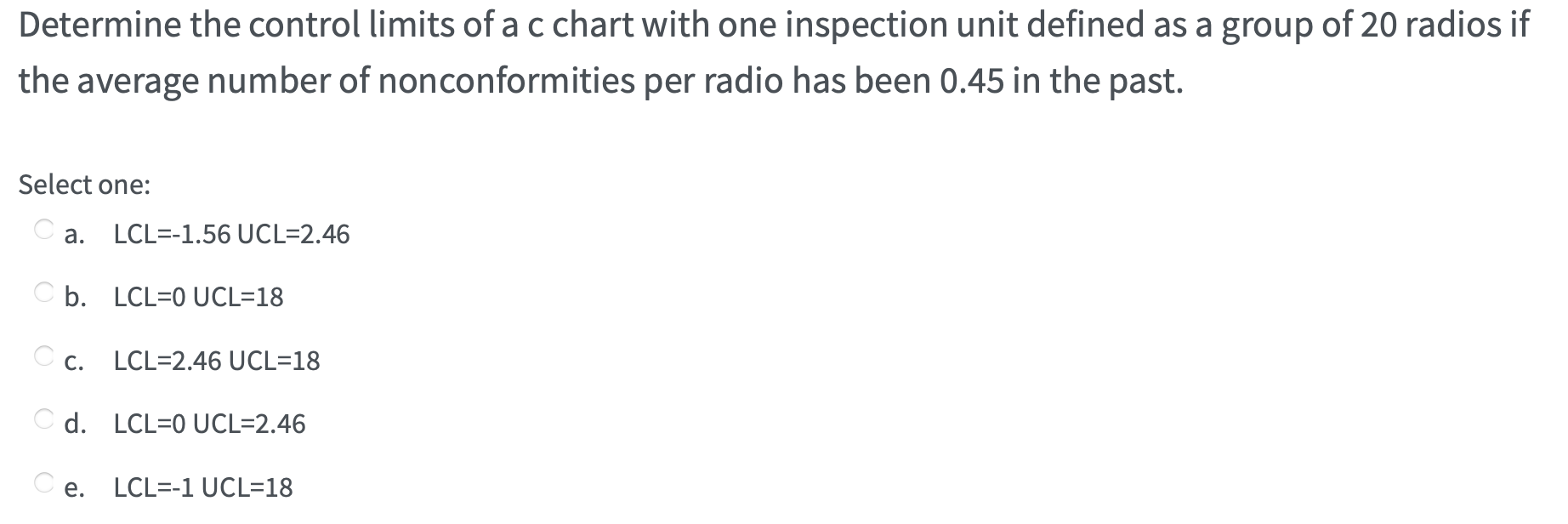 Solved Determine the control limits of a c chart with one | Chegg.com