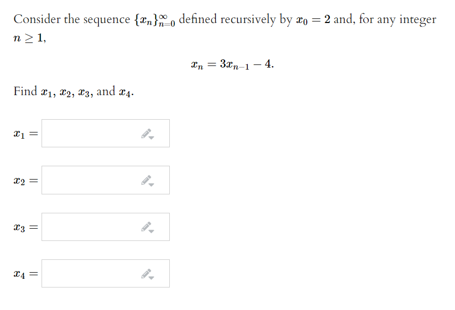 Solved Consider the sequence {en} defined recursively by Xo | Chegg.com