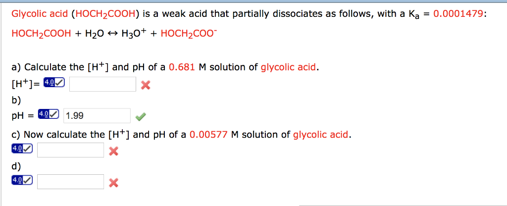 Solved Glycolic acid (HOCH2COOH) is a weak acid that | Chegg.com