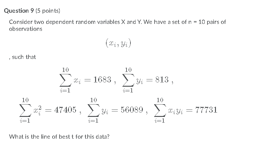 Solved Question 9 (5 points) Consider two dependent random | Chegg.com