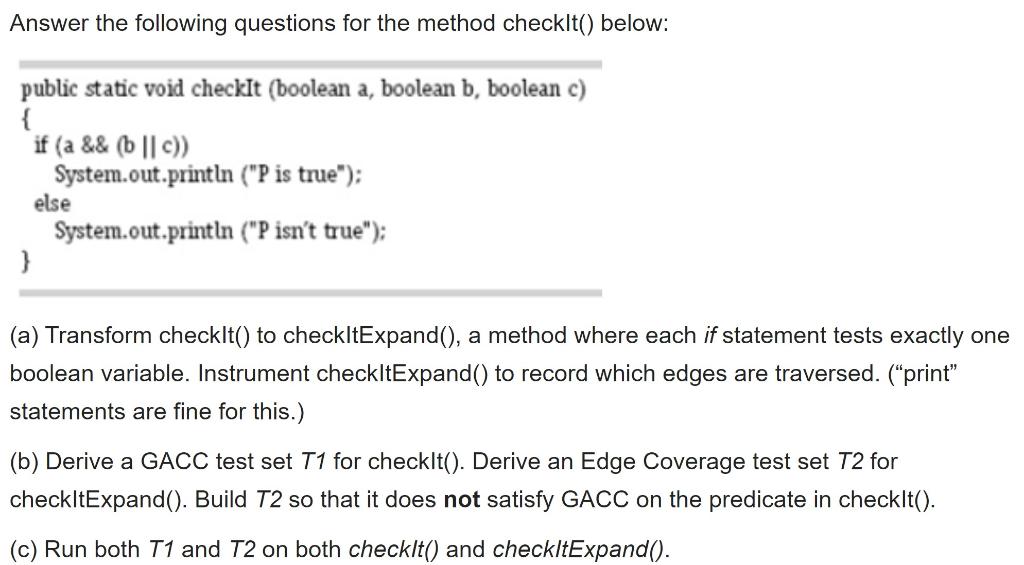 Solved Answer the following questions for the method | Chegg.com