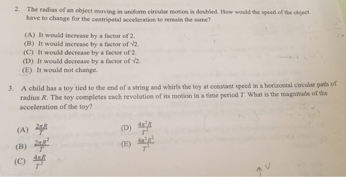 Solved The radius of an object moving in uniform circular | Chegg.com