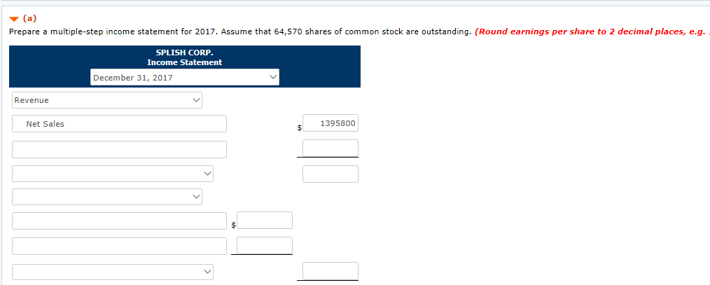 Solved Exercise 4-9 (Part Level Submission) Presented below | Chegg.com