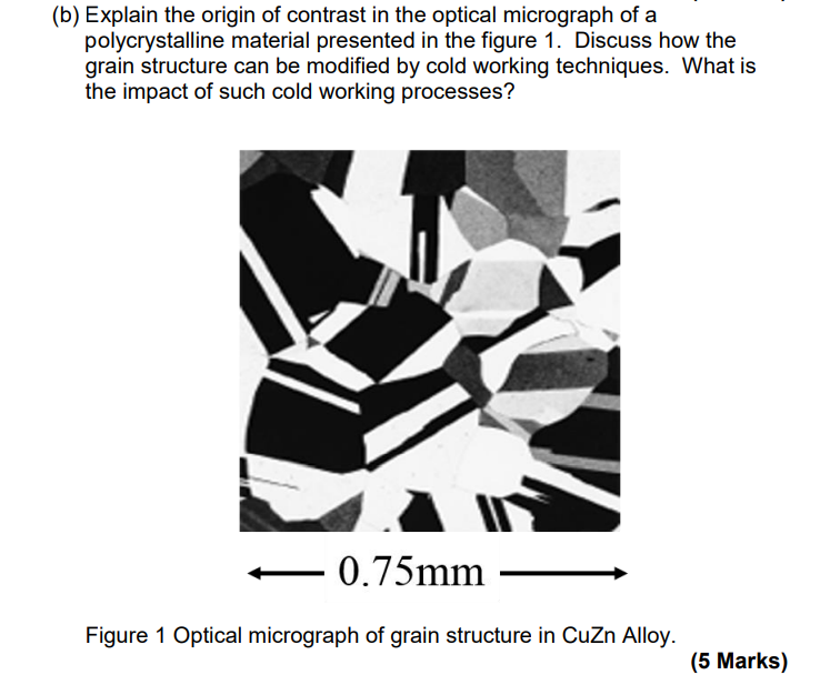 Solved (b) Explain the origin of contrast in the optical | Chegg.com