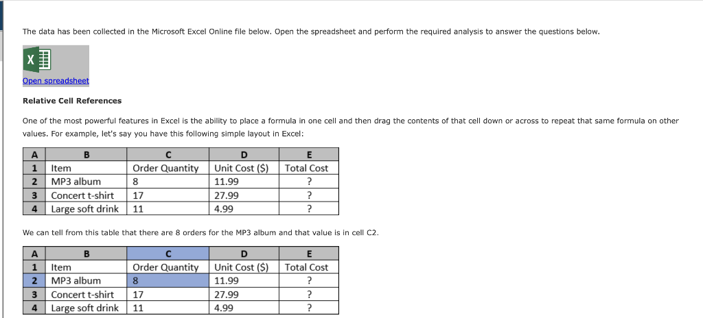 Relative Cell References One of the most powerful | Chegg.com
