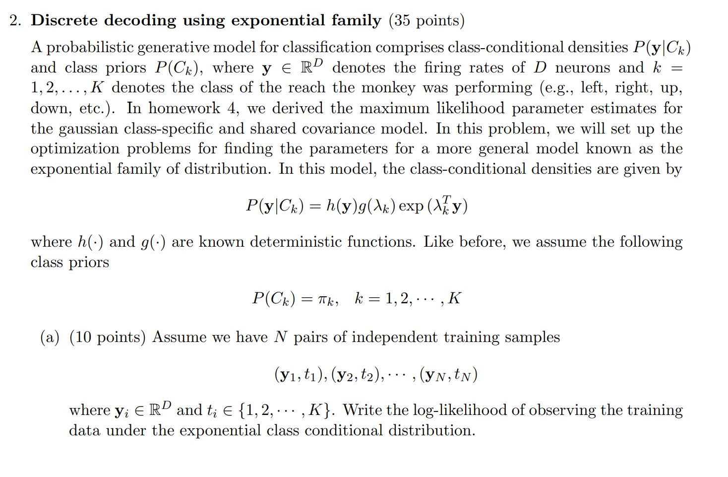 = 2. Discrete decoding using exponential family (35 | Chegg.com