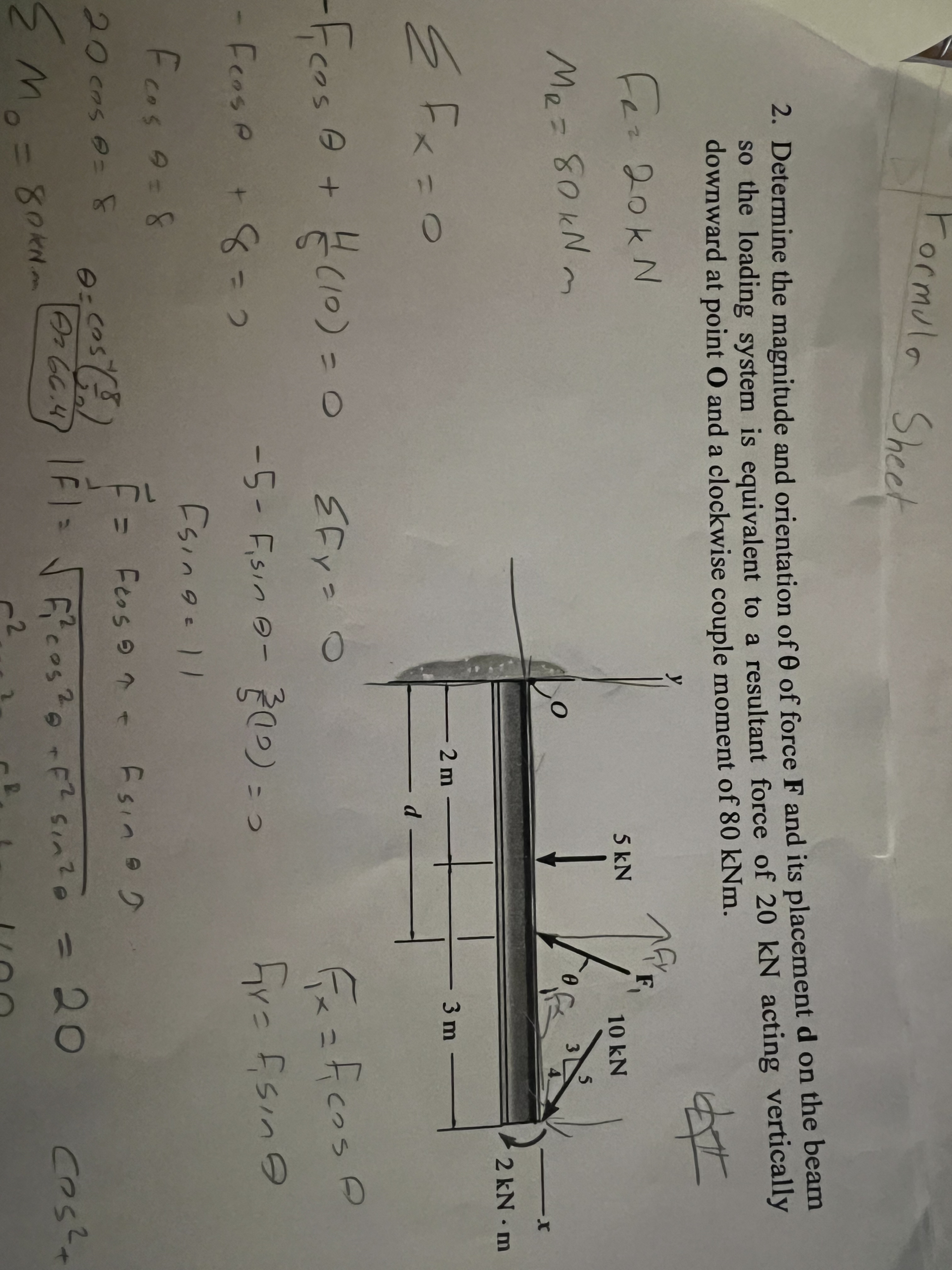 Solved 2 Determine The Magnitude And Orientation Of θ Of