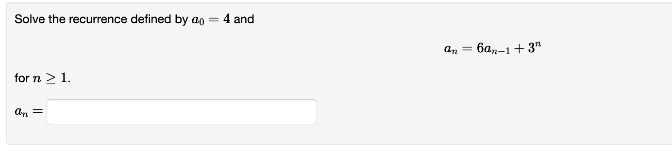 Solved Solve the recurrence defined by a0=4 | Chegg.com