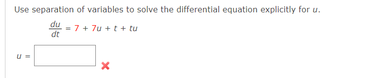 Solved Use separation of variables to solve the differential | Chegg.com