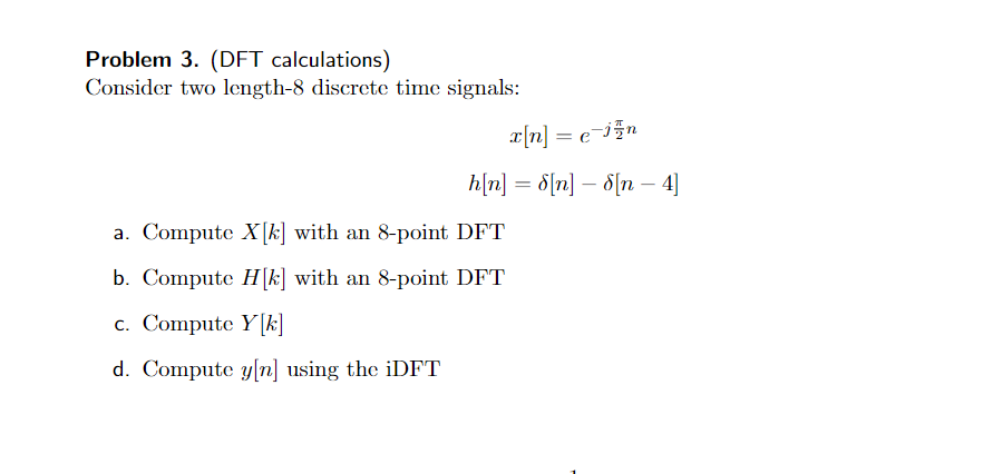Solved Problem 3 Dft Calculations Consider Two Length 8