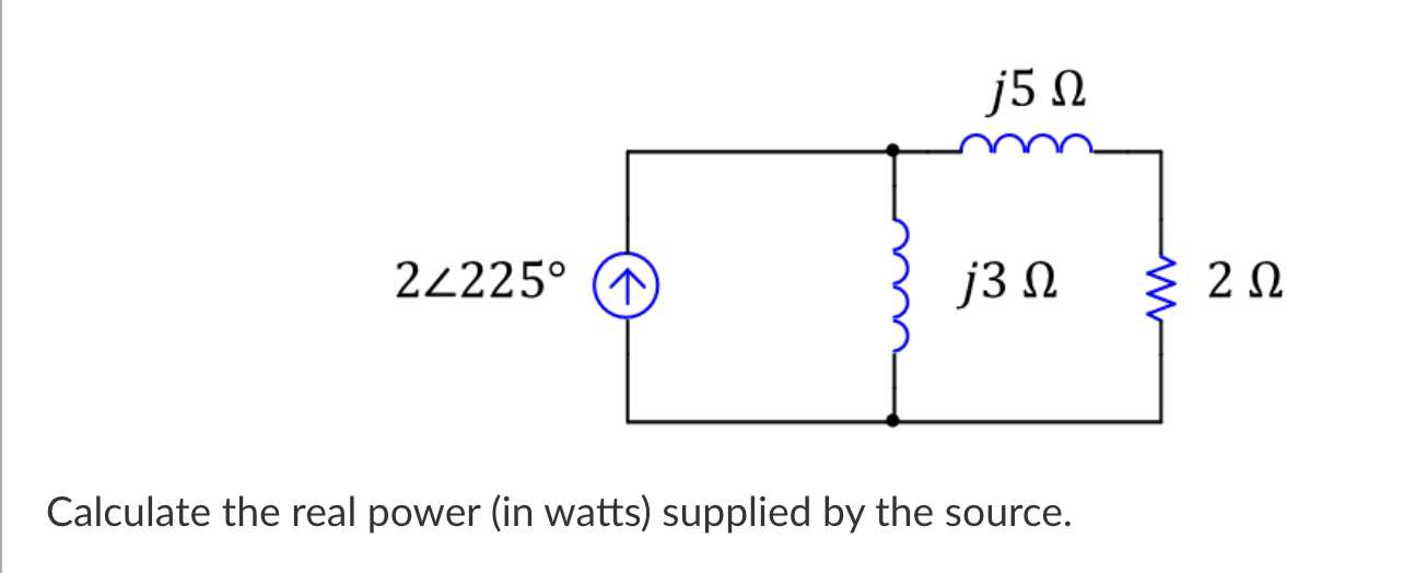 Solved Calculate the real power (in watts) ﻿supplied by the | Chegg.com