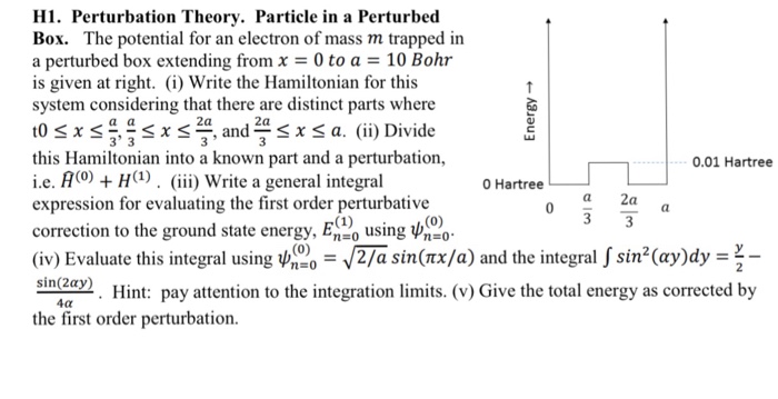 Solved Hi. Perturbation Theory. Particle in a Perturbed Box. | Chegg.com