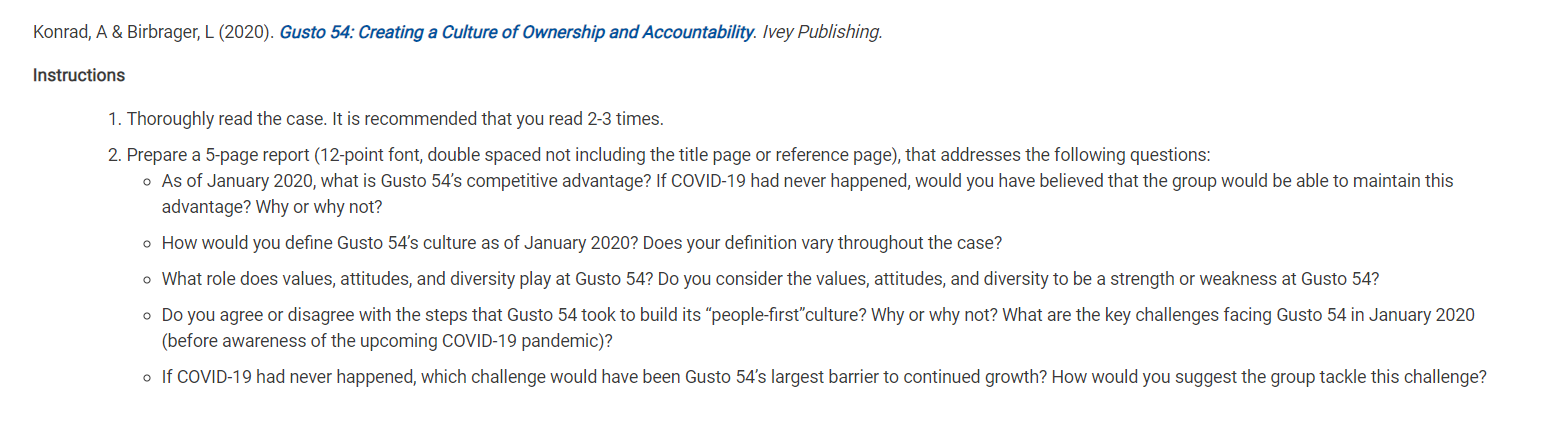 Solved How would you define Gusto 54’s culture as of January | Chegg.com