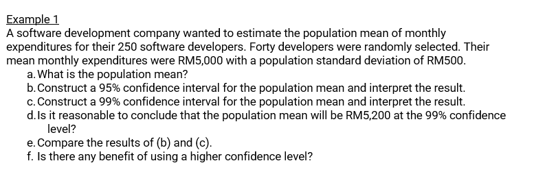 Solved Example 1 A software development company wanted to | Chegg.com