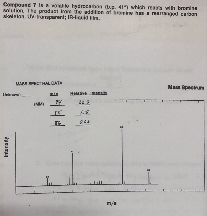 Solved Compound-7 is a volatile hydrocarbon (b.р. 41) which | Chegg.com