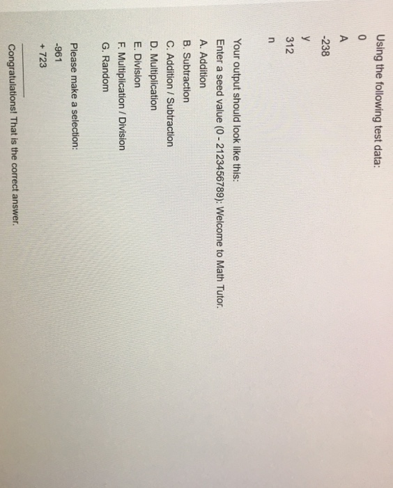 Solved Write a program that can be used as a math tutor for | Chegg.com