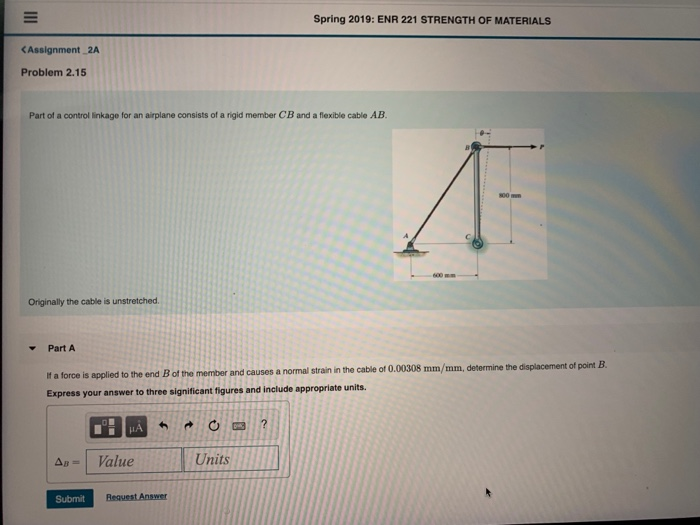 Solved Spring 2019: ENR 221 STRENGTH OF MATERIALS | Chegg.com