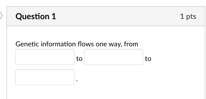 Solved Question 1Genetic information flows one way, fromtoto | Chegg.com