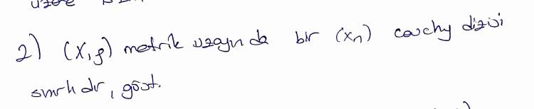 Solved A (Xn) cauchy sequence is bounded in the (X,d) metric | Chegg.com