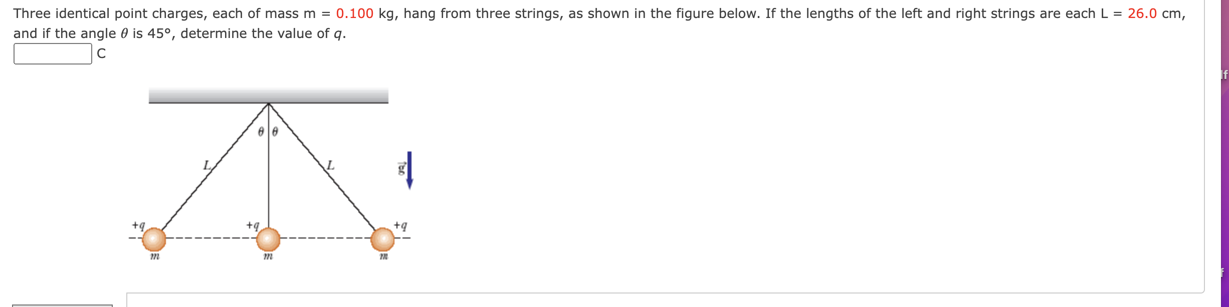 Solved Three identical point charges, each of mass m=0.100 | Chegg.com