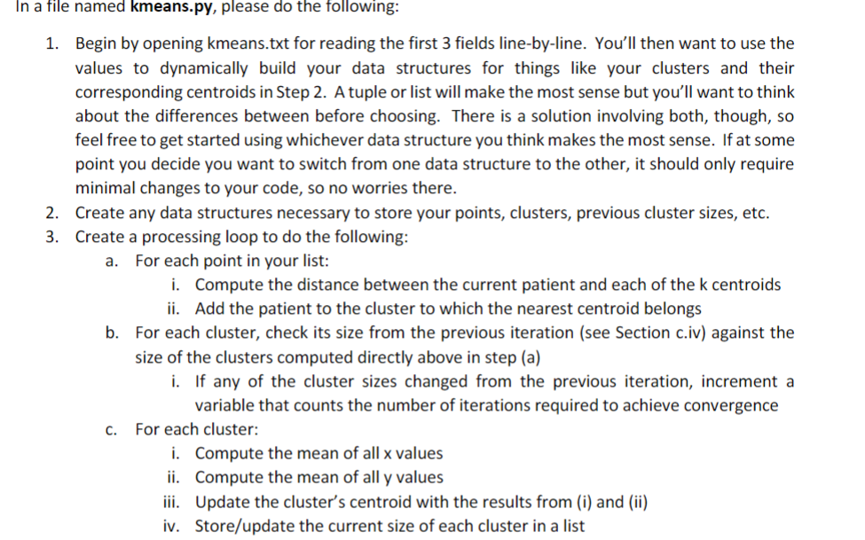 Programming Assignment K Means Clustering The Goal